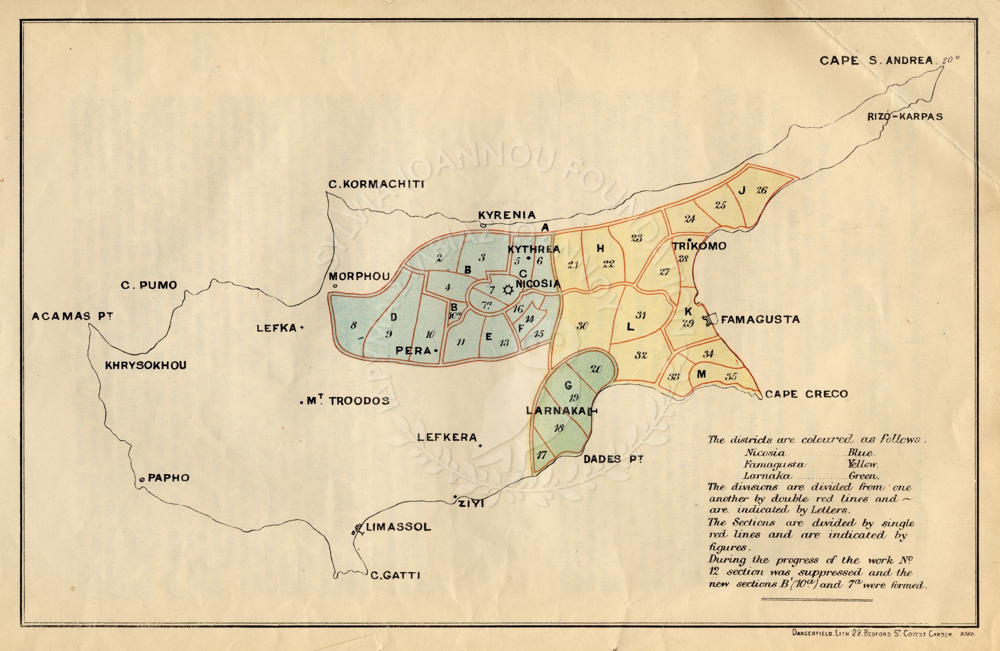 [Untitled map of Cyprus showing the locust campaign of 1884] - Sylvia ...